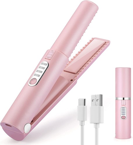 Mini Hair Straightener Cordless Portable Flat Iron for Daily Use Bangs ...
