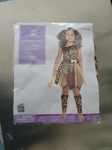 NEW WITH TAGS Cave Girl Costume Halloween Fancy Dress Small age 4-6 | eBay