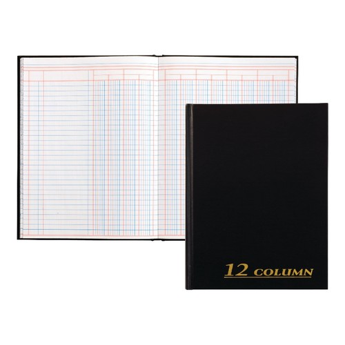 Adams Black Hard Bound Columnar Account Book 7 x 9 Inch Acid Free Paper ...
