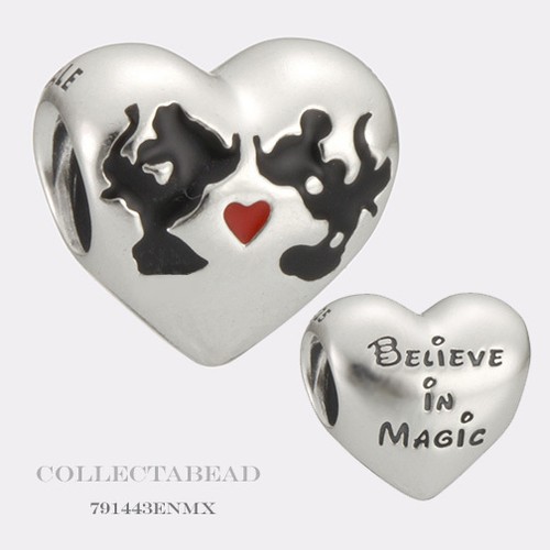Authentic Pandora Silver Disney Minnie & Mickey Kiss Enamel Bead ...