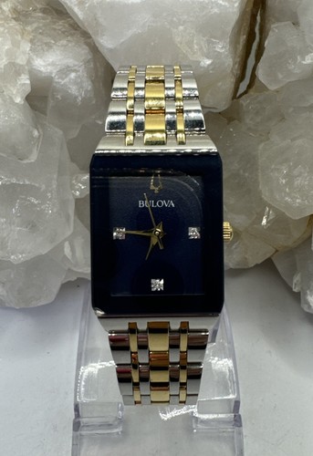 Bulova Quadra Quartz Blue Dial Ladies Watch 98P177 (AT1024-14) | eBay