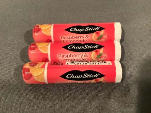~ 3 Tubes Sealed New Chapstick Raspberry & Lemonade Lip Balm .15 Oz ...
