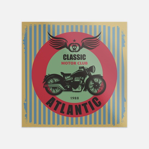 Classic Motor Club Atlantic Motorcycle Vinyl Sticker Decal | eBay