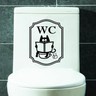 WC Cat Wall Sticker Vinyl Pattern Toilet Removable Decal Washing Room ...