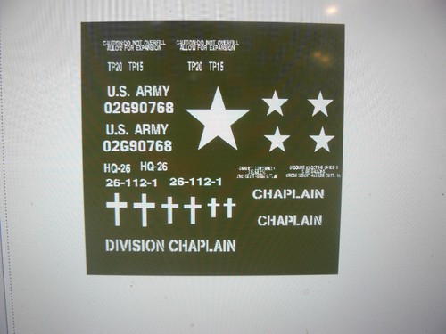 US Army WW2 Chaplain Jeep Decals 1:64 two for one money | eBay