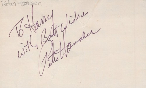 Peter Hansen signed 3x5 index card Vintage | eBay