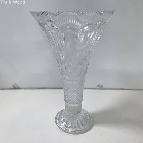 Shannon Crystal by Godinger Large 14" Flared Cut Lead Crystal Vase | eBay