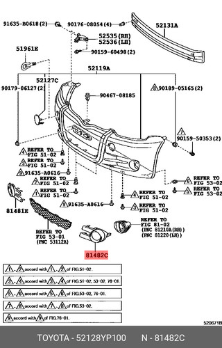 Genuine OE cover, fog lamp, left, 52128YP100 for TOYOTA 52128-YP100 | eBay