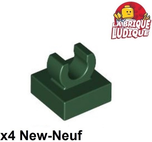 LEGO 4x Azulejo Modificado Placa Clip Gancho 1x1 Verde Oscuro/Oscuro ...