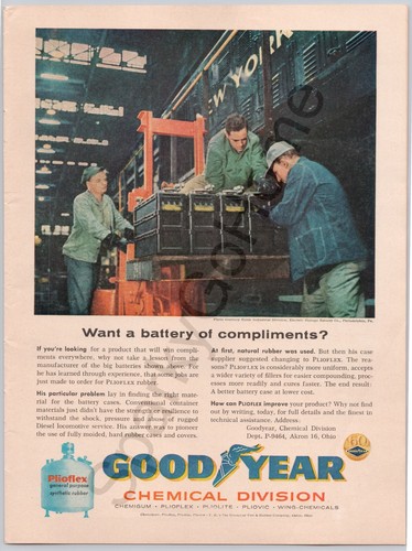 Goodyear Chemical Battery Cases Fully Molded Rubber Plioflex Print Ad ...
