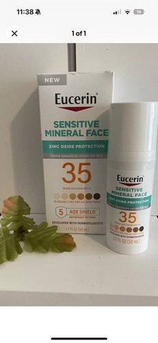Eucerin Sensitive Mineral Face Zinc Oxide 35spf Sunscreen 1.7 fl oz ...