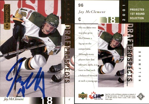 Jay McClement Signed 2000-01 Upper Deck CHL Prospects #96 Auto AU ...