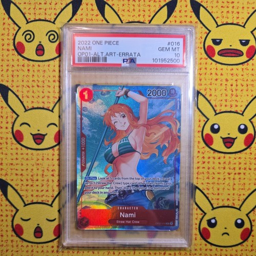 2022 ONE PIECE ROMANCE DAWN ALTERNATE ART ERRATA OP01-016 NAMI PSA 10 ...