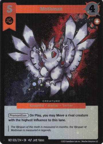 Mothman Holofoil Metazoo 2025 Base Set MZ1 020/214 Rare Card | eBay