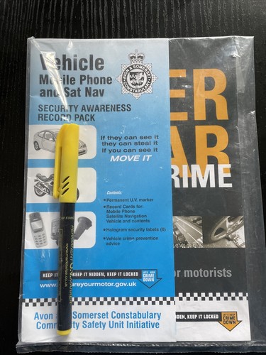 Security Awareness Record Pack Avon & Somerset Police | eBay UK