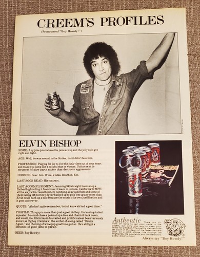 Elvin Bishop Magazine Page Ad from Creem Magazine 1976 Boy Howdy | eBay