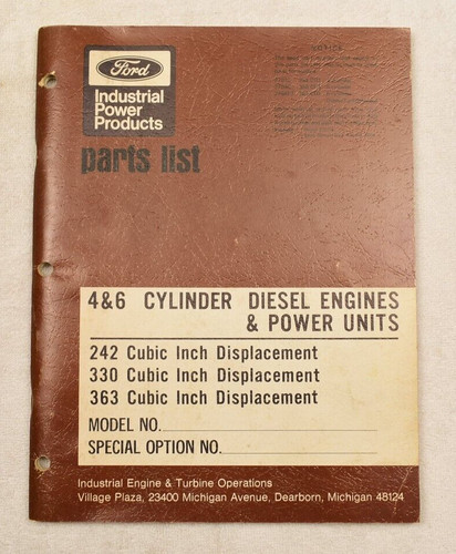 1966 - 71 FORD INDUSTRIAL ENGINES & POWER UNITS PARTS & ACCESORIES ...