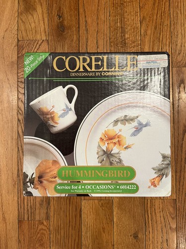 Vintage 90s Corelle Hummingbird Dinnerware Dish Dining 20 Piece Set Lot ...