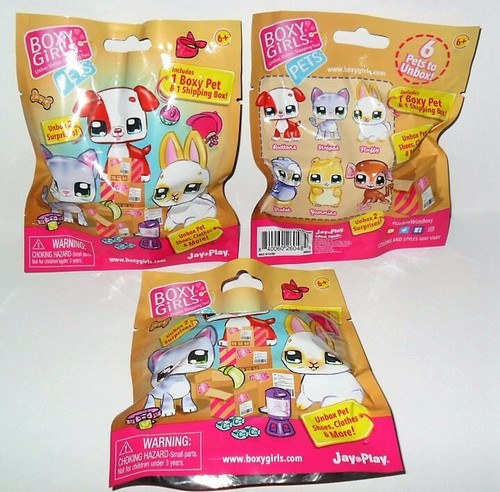 BOXY GIRLS PETS LOT OF (3) RANDOM BLIND BAGS 1 BOXY PET & 1 SHIPPING ...