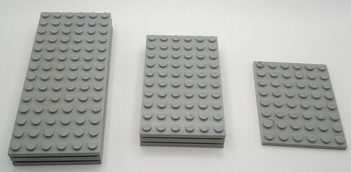 Lot of 7 Grey / Light Grey LEGO Plates(3x 3456, 3x 3033, 3036) | eBay
