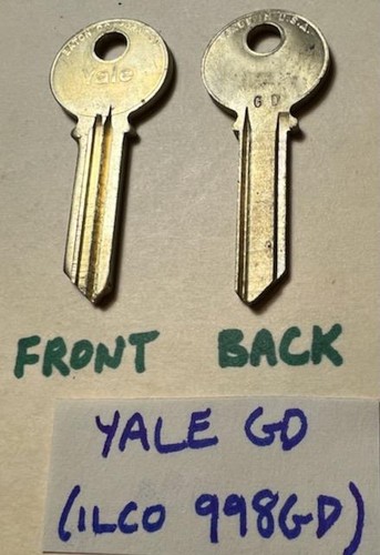 Vintage 1980s NOS Yale GD key blanks (ILCO #998GD) new old stock plated ...