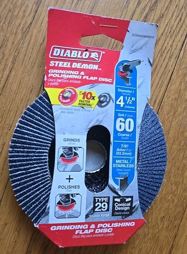 DIABLO Steel Demon Grinding Polishing Flap Disc Type 29 Conical 4-1/2 ...
