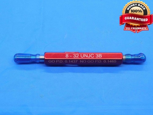 8 32 UNJC 3B THREAD PLUG GAGE #8 .164 .1640 GO NO GO P.D.'S = .1437 ...
