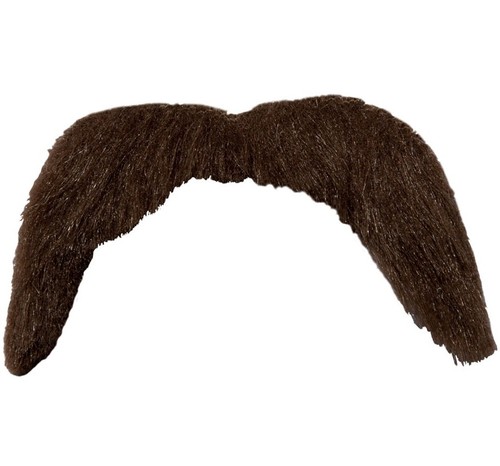 70s 1970's 70's Fancy Dress Tash Stick on Moustache Brown Mustache New ...