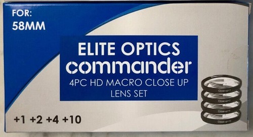 Commander Optics PRO HD 58mm 4PC Macro Close Up Lens Set +1 +2 +4 +10 ...