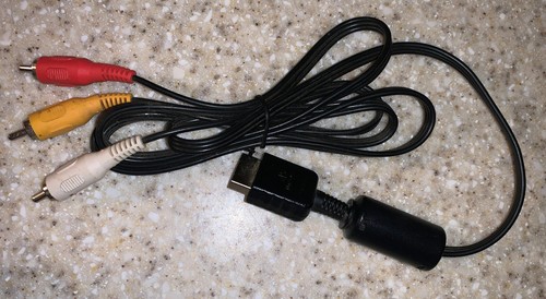 av CORD mini classic Sony PS1 PlayStation silver console cable wire ...