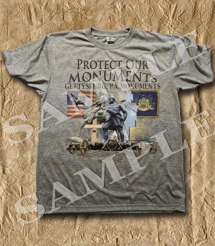 Protect our Monuments, Gettysburg, Pa ash colored Civil War themed t ...
