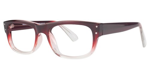 MODERN OPTICAL PARALLEL PLASTIC EYEGLASSES 53-20-145 BURGUNDY FADE W ...