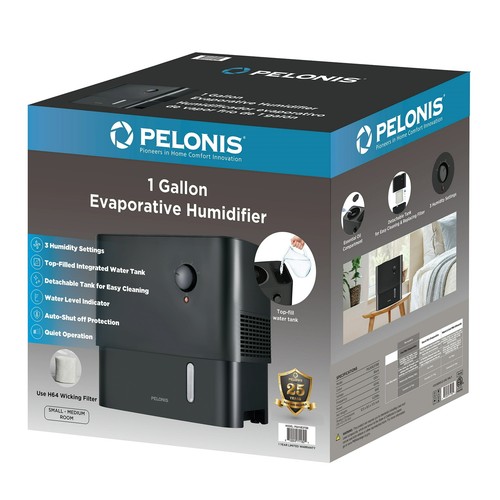 Pelonis 1 Gallon Cool Mist Humidifier, 500 Sqft Coverage,Black ...