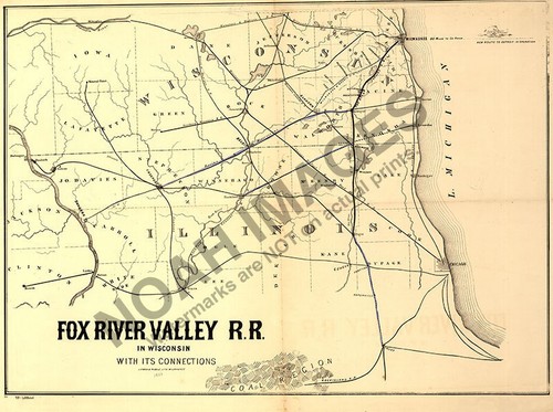 Railroad Map of Fox River Valley RR WI 16x20 | eBay
