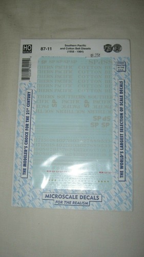 Microscale Decals HO Southern Pacific & Cotton Belt Diesels SP & SSW ...