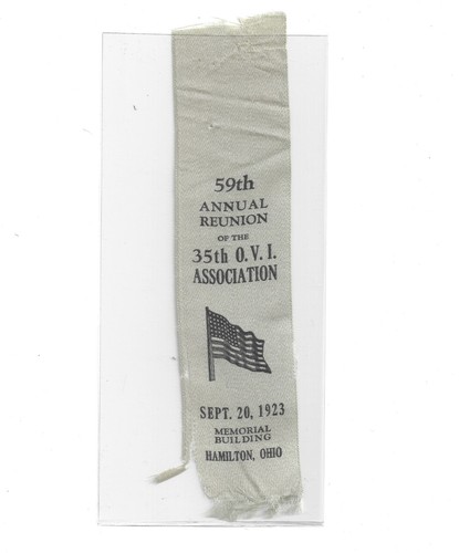 35th Ohio Infantry GAR Reunion Ribbon 1923 59th annual | eBay
