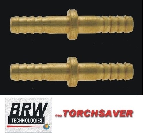2 ea-Brass hose splice-1/4 ID hose,welding,oxygen,argon,Torch,Western ...