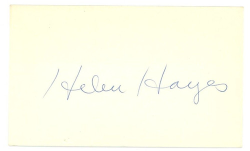 Autographed 3x5 Card Stage Film Actress Helen Hayes 1st Lady of ...
