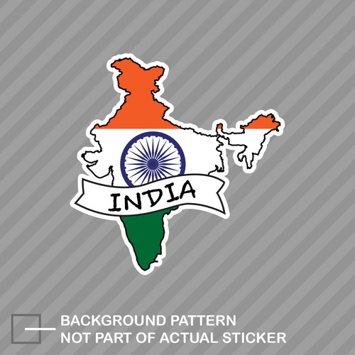 Indian Shaped India Flag Sticker Decal Vinyl ribbon country pride | eBay