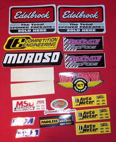 Lot Hot Rod Racing Stickers Decals Moroso Edelbrock Auto Meter Mickey ...