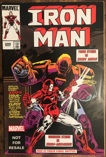 Iron Man #200 By O'Neil Bright Tony Stark Vs Stane Marvel Legends ...