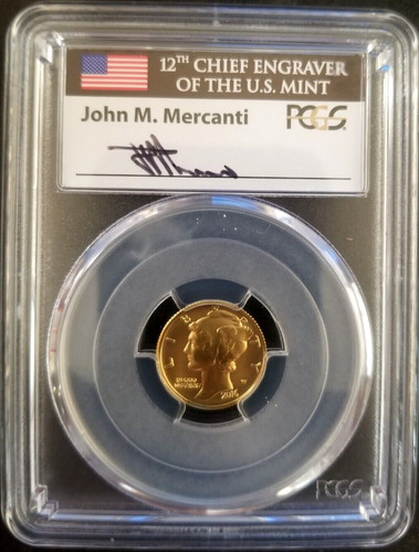 2016-W 10C Gold Mercury Dime 100th Anniversary PCGS SP70 Mercanti ...