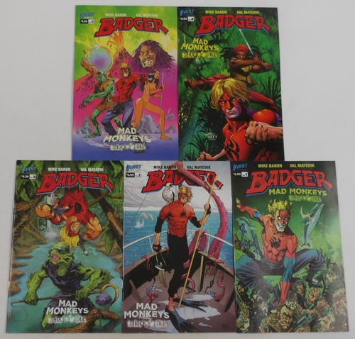 Badger: Mad Monkeys Shock N' Roll #1-5 VF/NM complete series Mike Baron ...