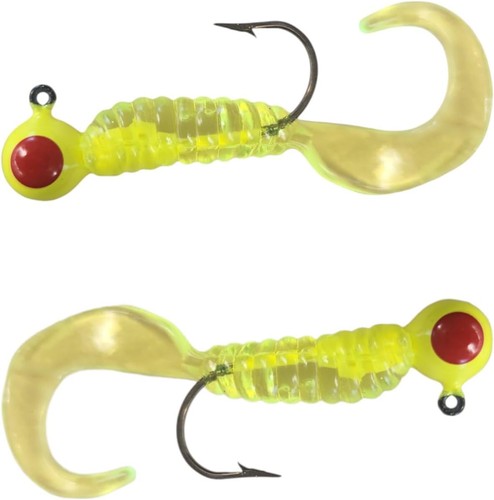Moose Baits Crappie Jigs, Baits, Grub Fishing Lures, Curly Tail Lime | eBay