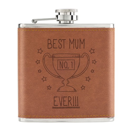 Best Mum Jemals No.1 170ml Pu-Leder Flachmann Hellbraun - Lustig ...