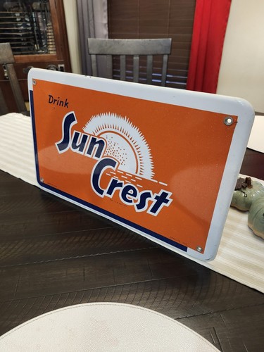 Suncrest Porcelain Advertising Soda Sign | eBay