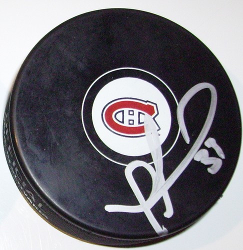 YVES RACINE MONTREAL CANADIENS SIGNED HOCKEY PUCK w/ COA | eBay