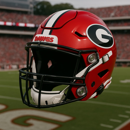 Georgia Bulldogs Red Metallic Red Speedflex Football Helmet 3D Bumpers ...