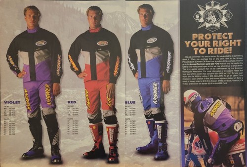 1995 Answer Off Road Motocross Gear 2pg Ad Jackets Boots Pants Honda ...