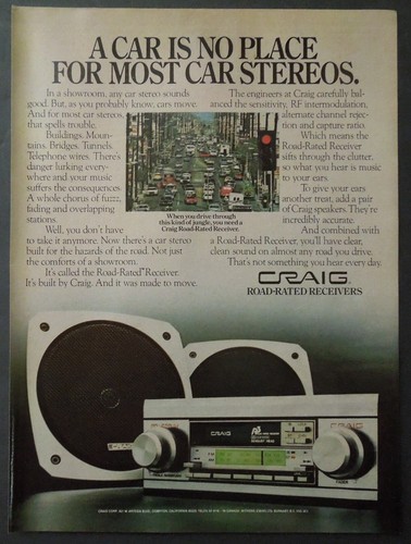 1981 CRAIG Road-Rated Receiver Car Stereo Magazine Ad | eBay